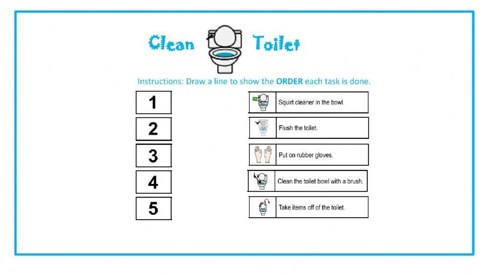 Clean Toilet | Free Interactive Worksheets | 316376