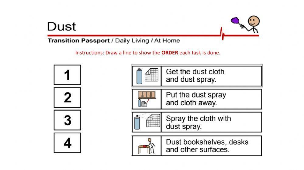 Dusting worksheet | Live Worksheets