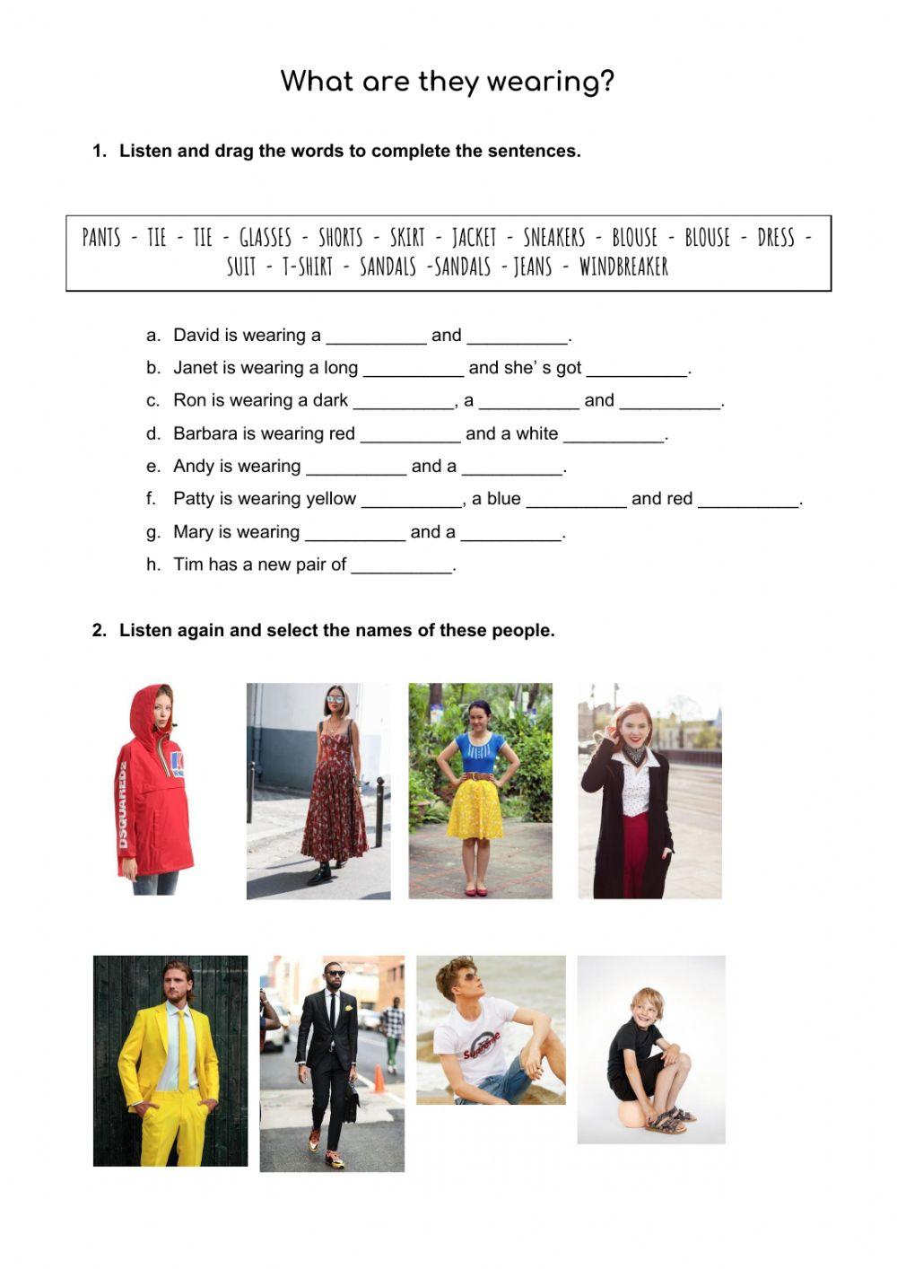 Clothes online exercise for Beginners | Live Worksheets