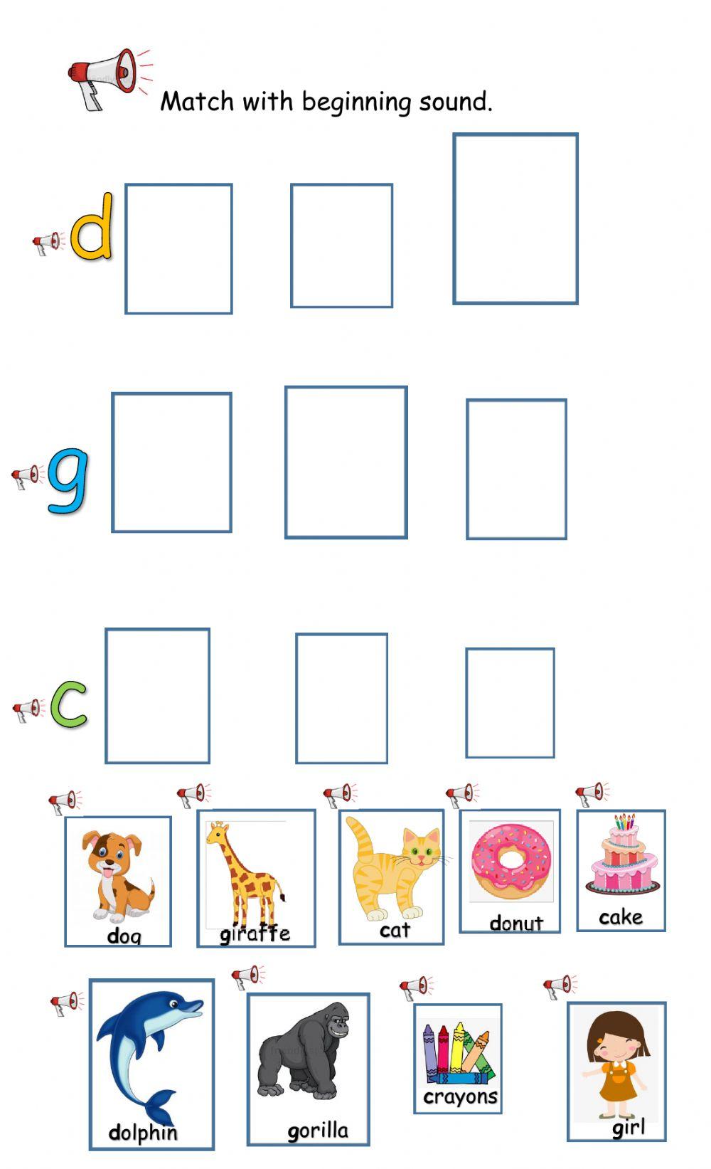 D, g, c worksheet | Live Worksheets