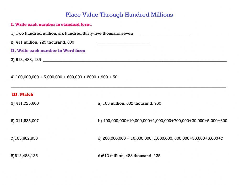 342307 | Place Value Through Million | villarrealclaudia