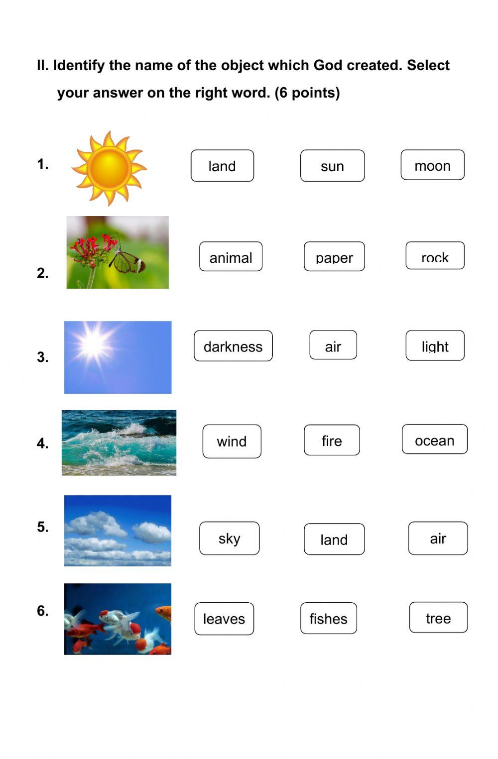 1st. Qtr. Quiz No. 1 SK - Science worksheet | Live Worksheets