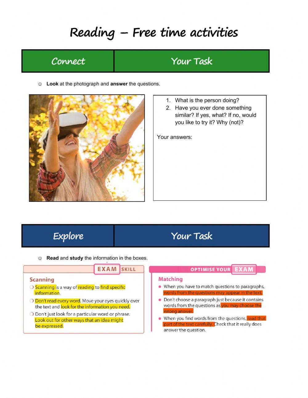5973151 | U4 - A1 - Reading - Free time activities