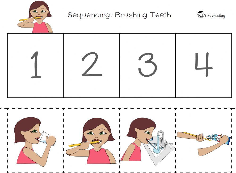 brushing teeth online exercise for | Live Worksheets