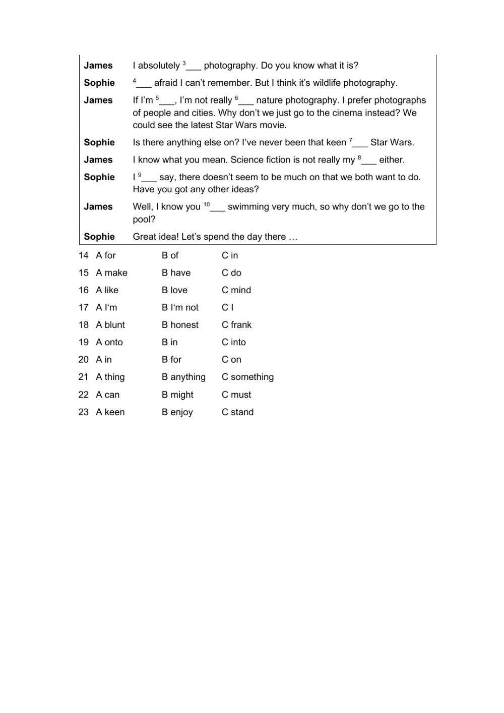 Short test | Live Worksheets