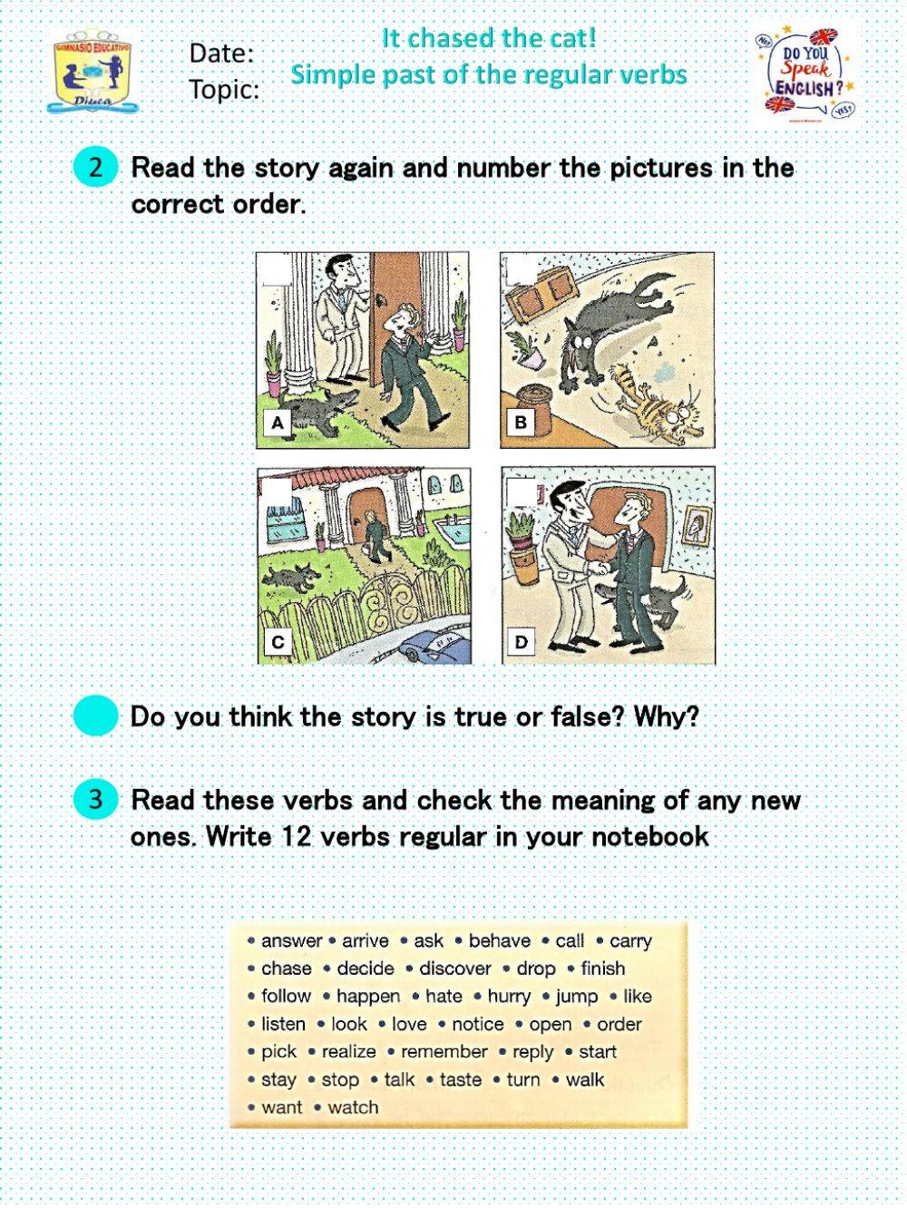 Simple Past of regulars verbs worksheet | Live Worksheets