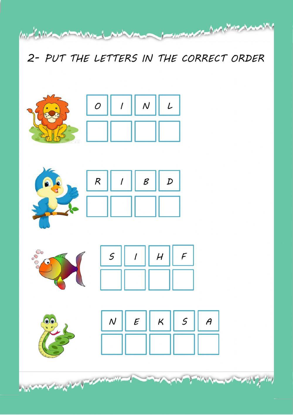 Wild animals online exercise for Grade 2,3,4 | Live Worksheets