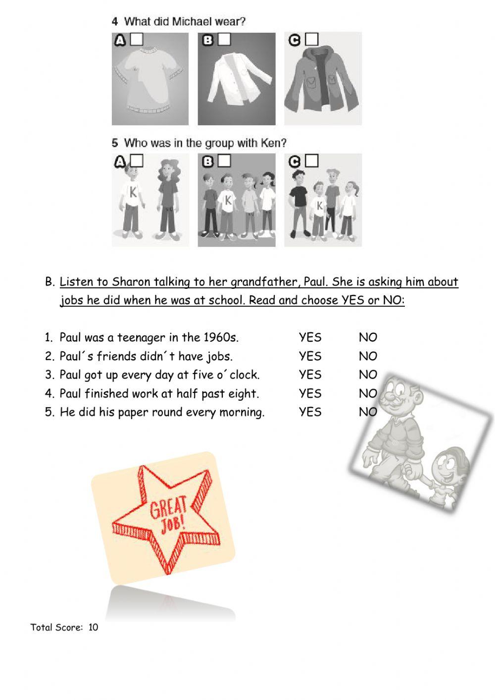 EOT 2 PRE KET PART 1 LISTENING online exercise for | Live Worksheets