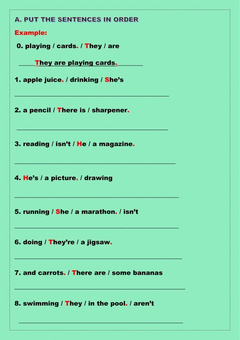 343890 | Put the sentences in order-Look and number