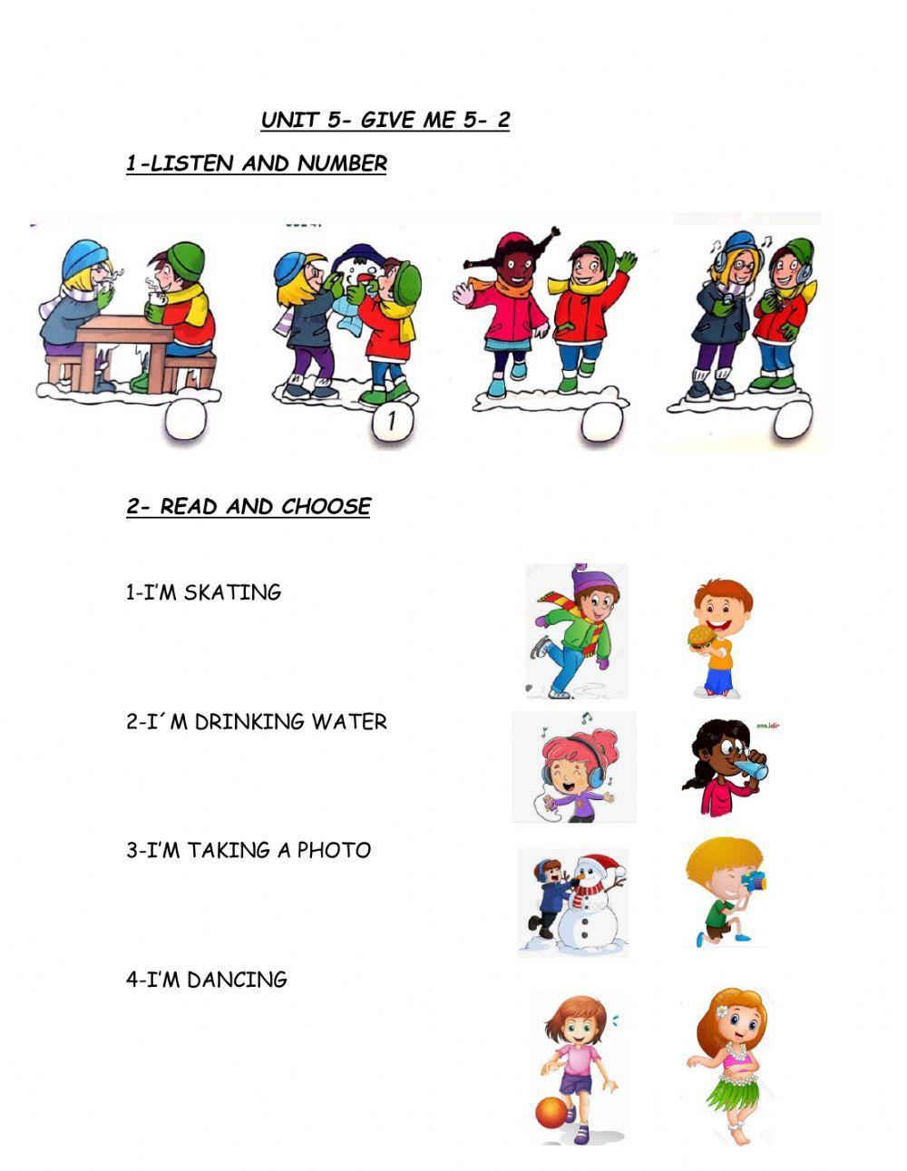 Give me 5- Unit 5 worksheet | Live Worksheets