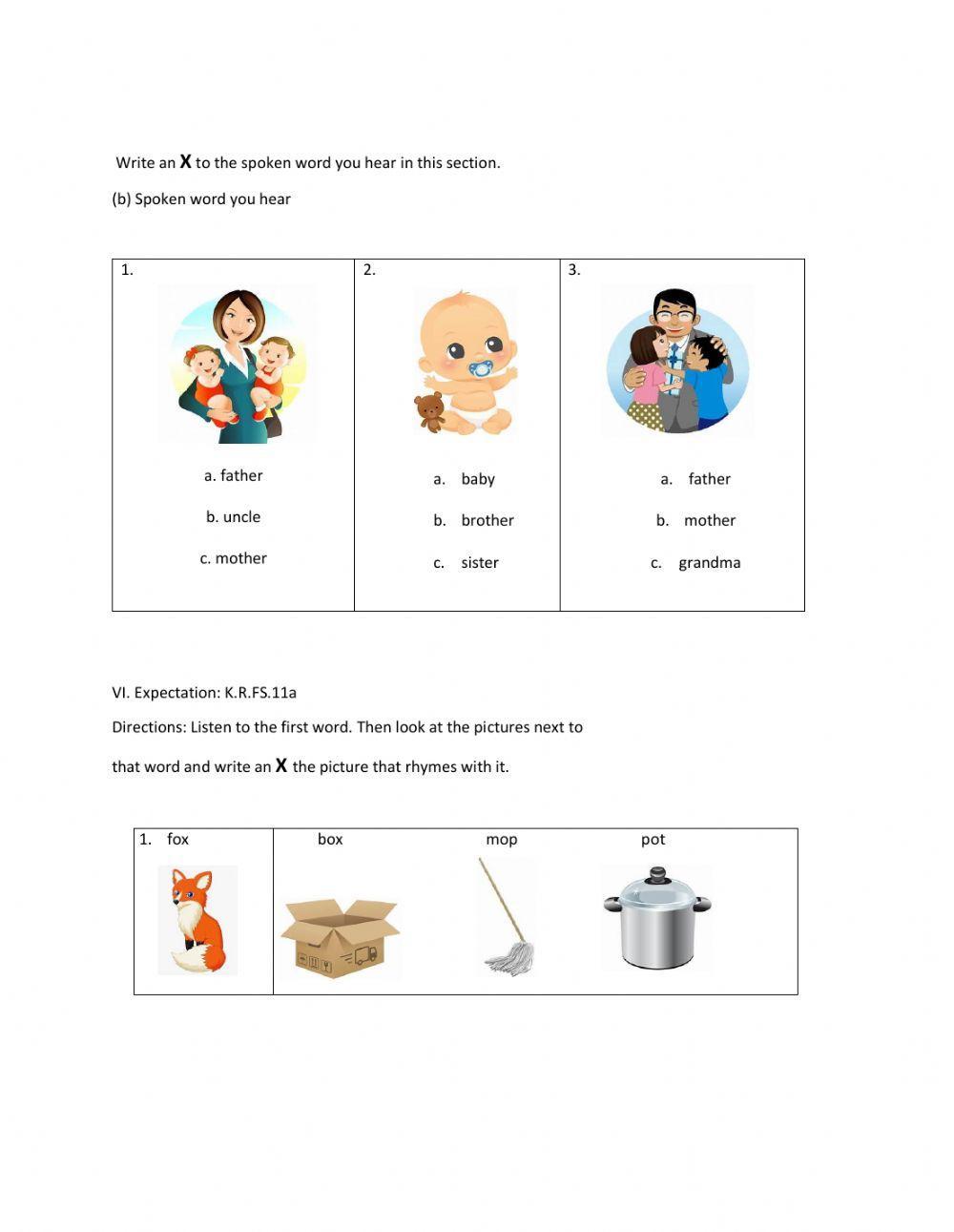 Kindergarten PR… | Free Interactive Worksheets | 344257