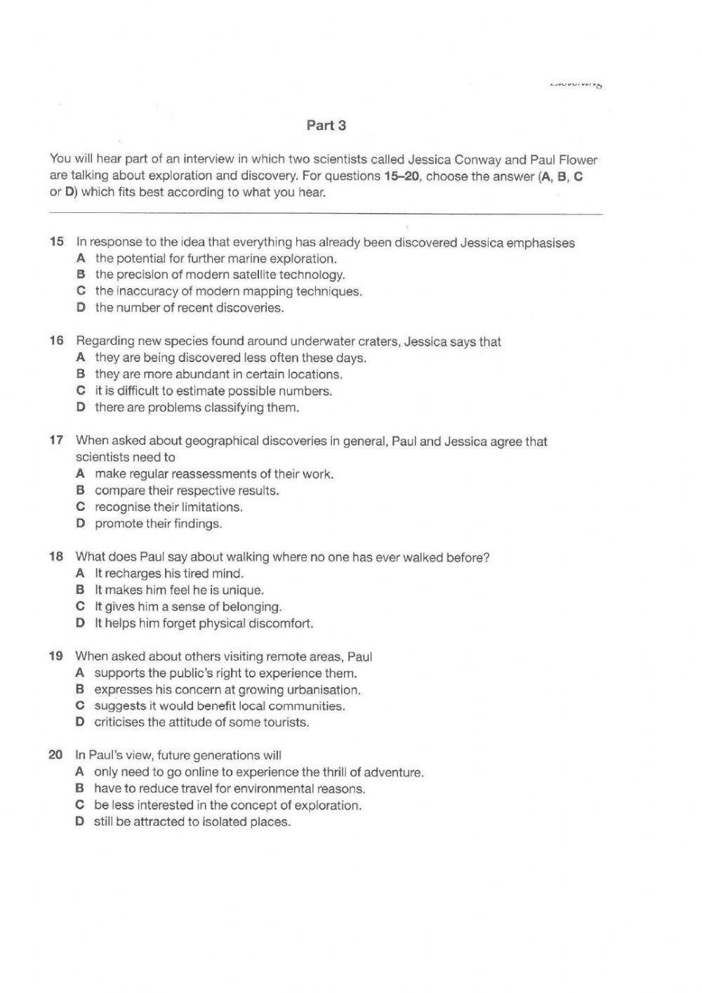 Mock exam - test 5 worksheet | Live Worksheets