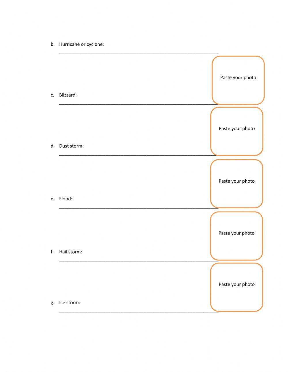 Weather Discussion Unit 11 Kid 10-A Group 3 and 4 online exercise for ...
