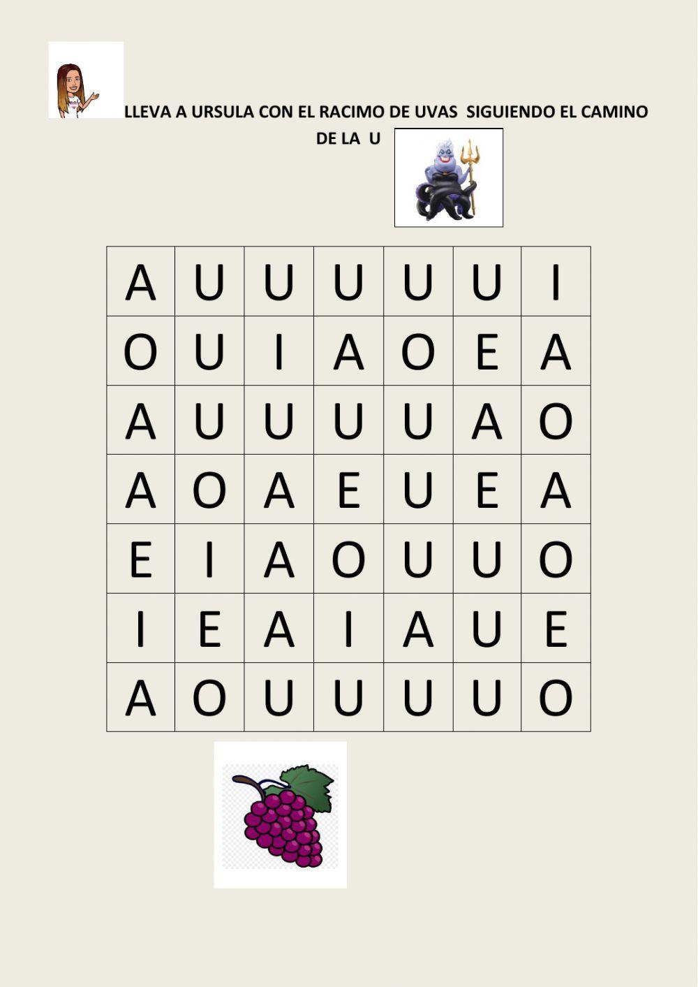 Vocal u online pdf exercise | Live Worksheets