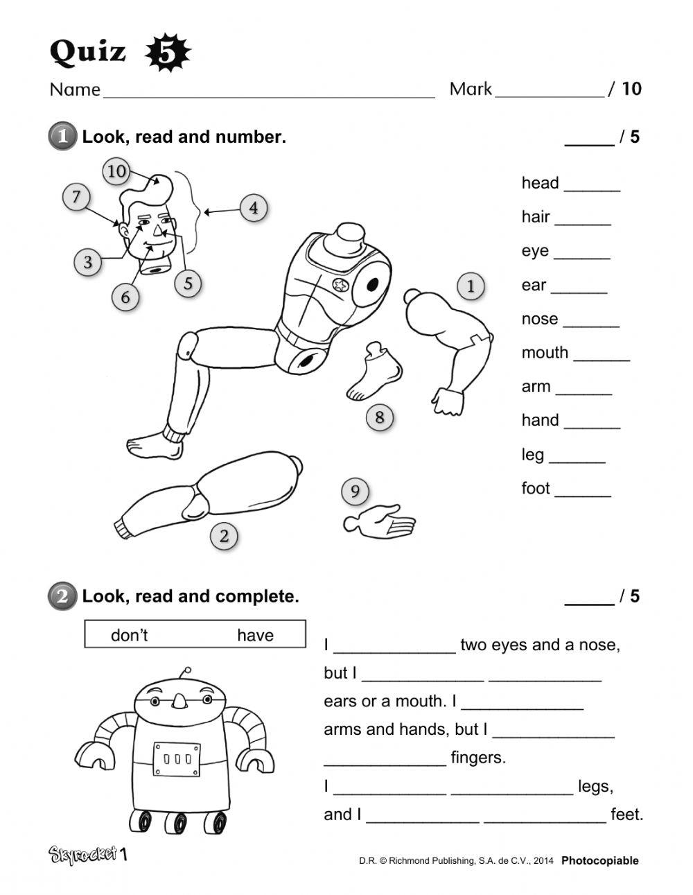 Body Parts - ha… | Free Interactive Worksheets | 5922841