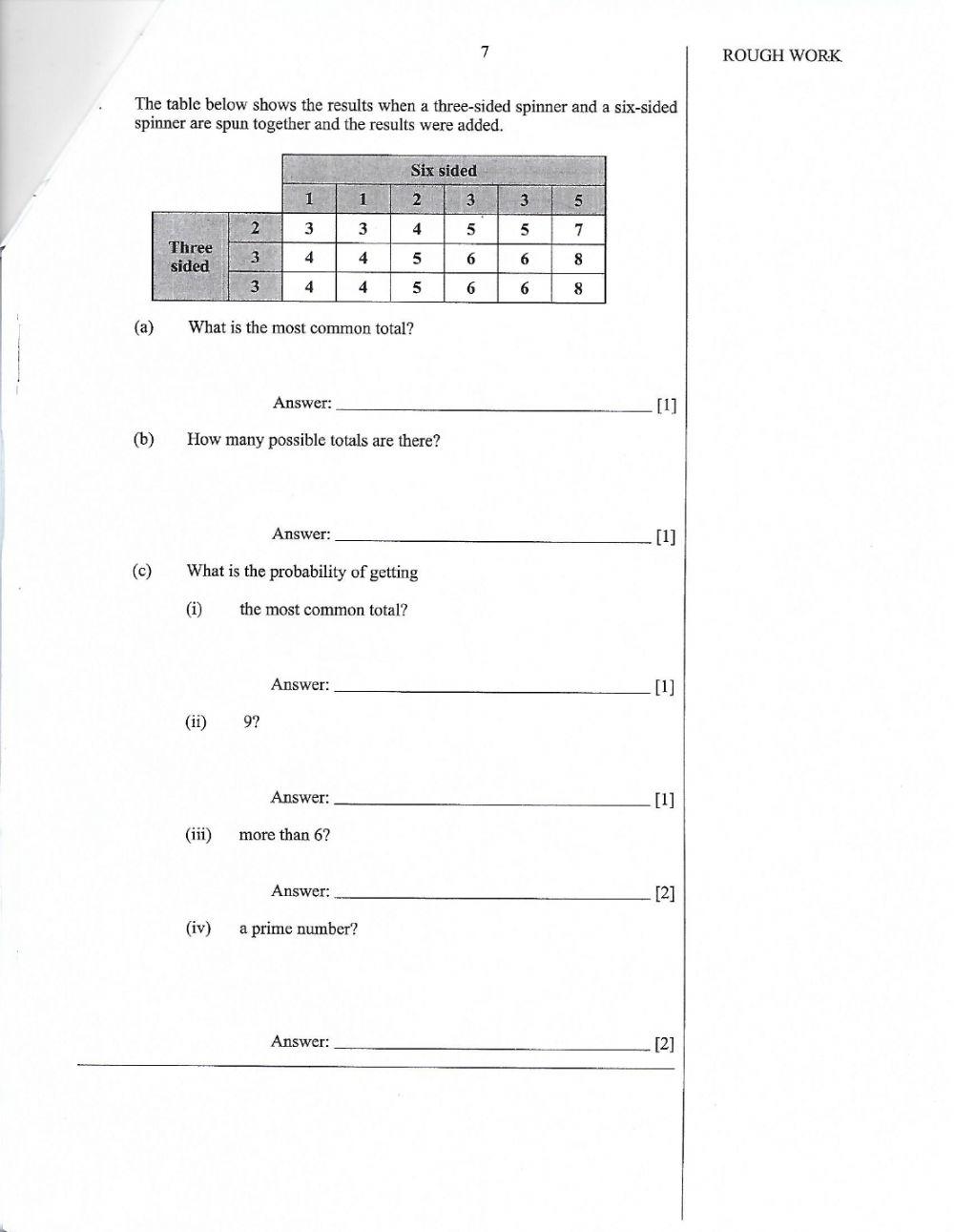 Math BJC 2016 Paper 2 online exercise for | Live Worksheets