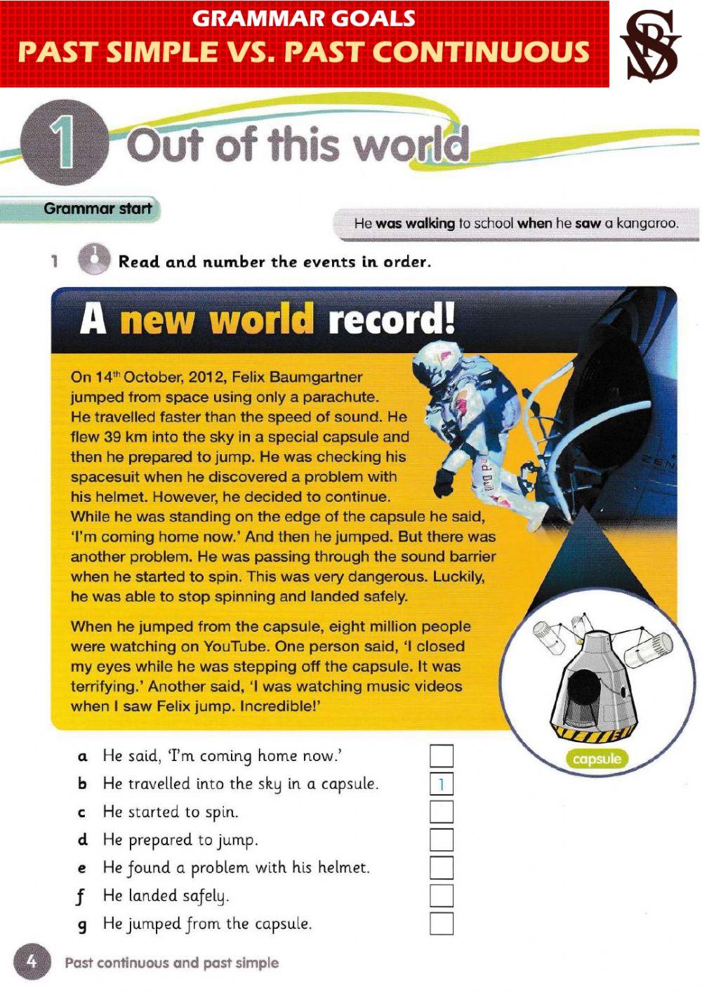 Past simple vs past continuous worksheet | Live Worksheets