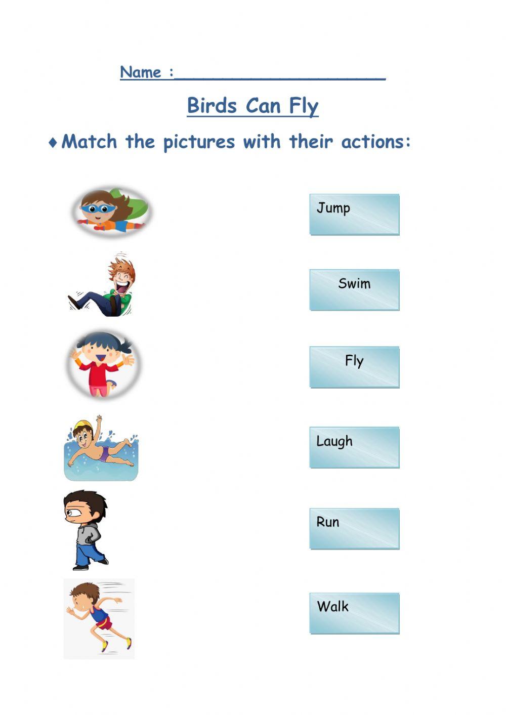 Birds can fly | Free Interactive Worksheets | 318075