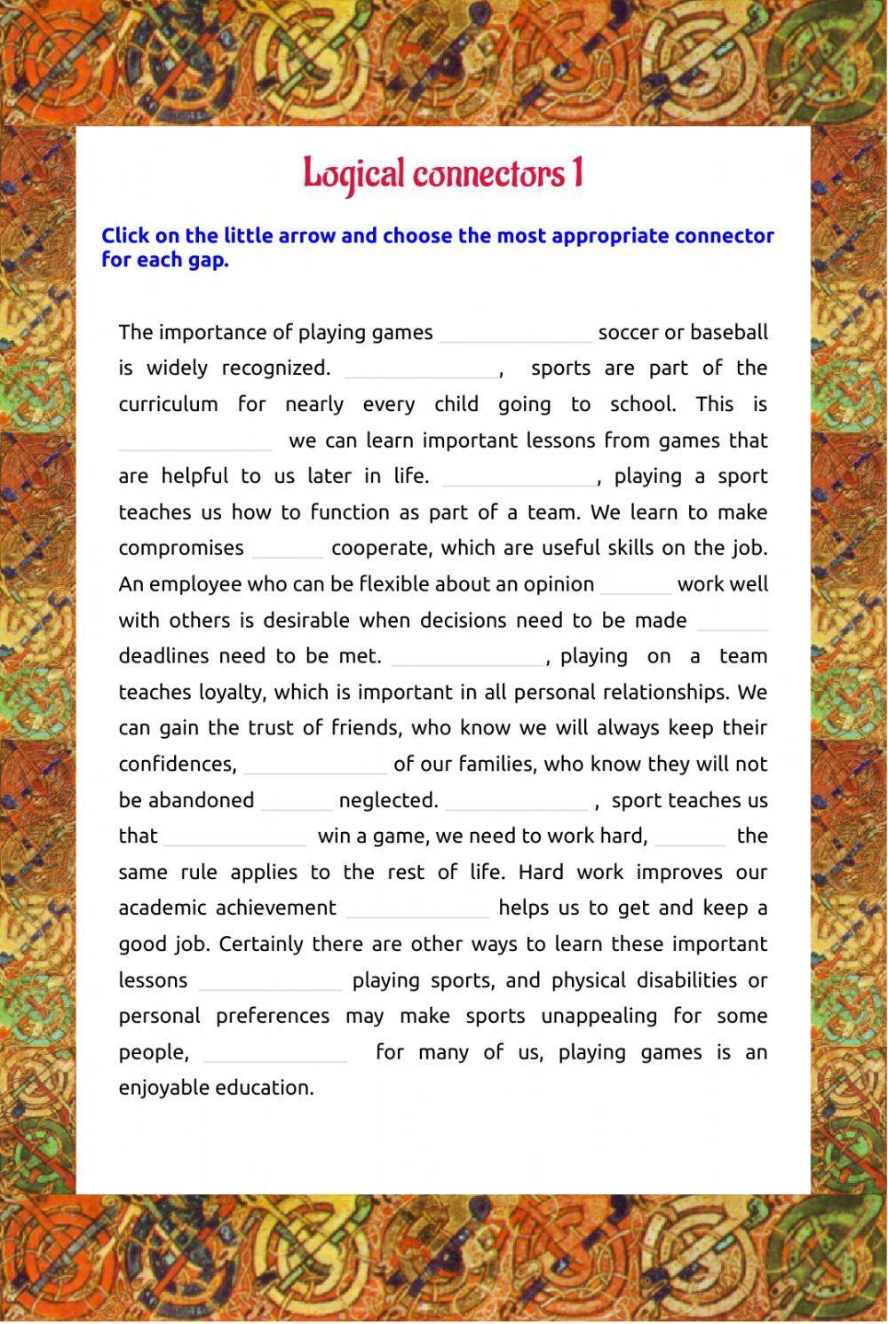 Logical connect… | Free Interactive Worksheets | 317457