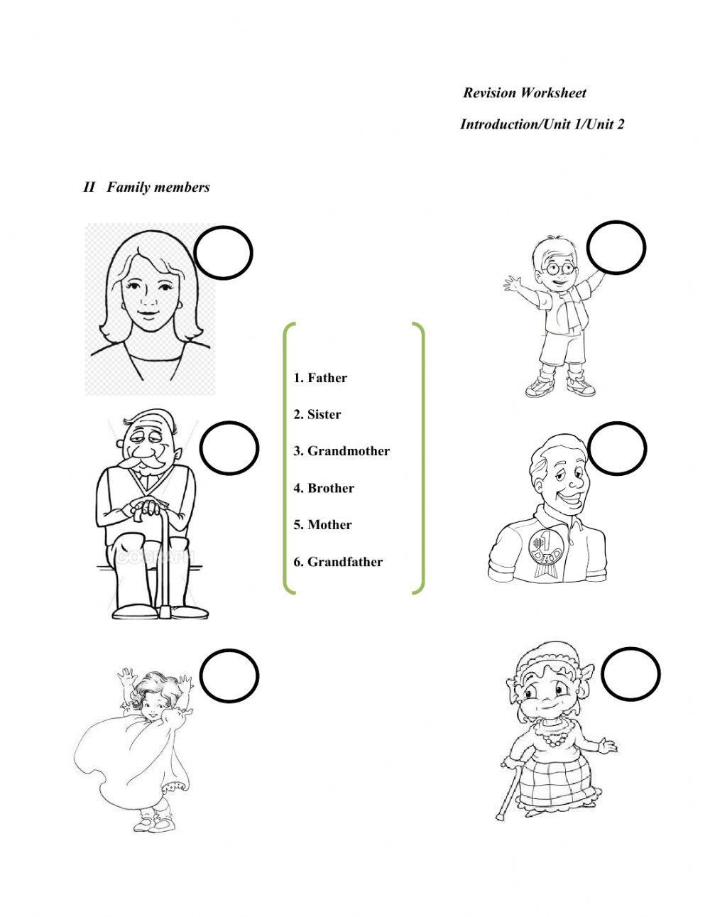 Family members online exercise for elementary | Live Worksheets