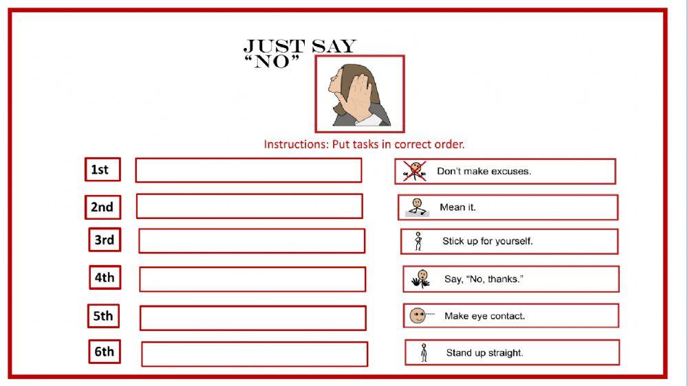 Just Say No worksheet | Live Worksheets