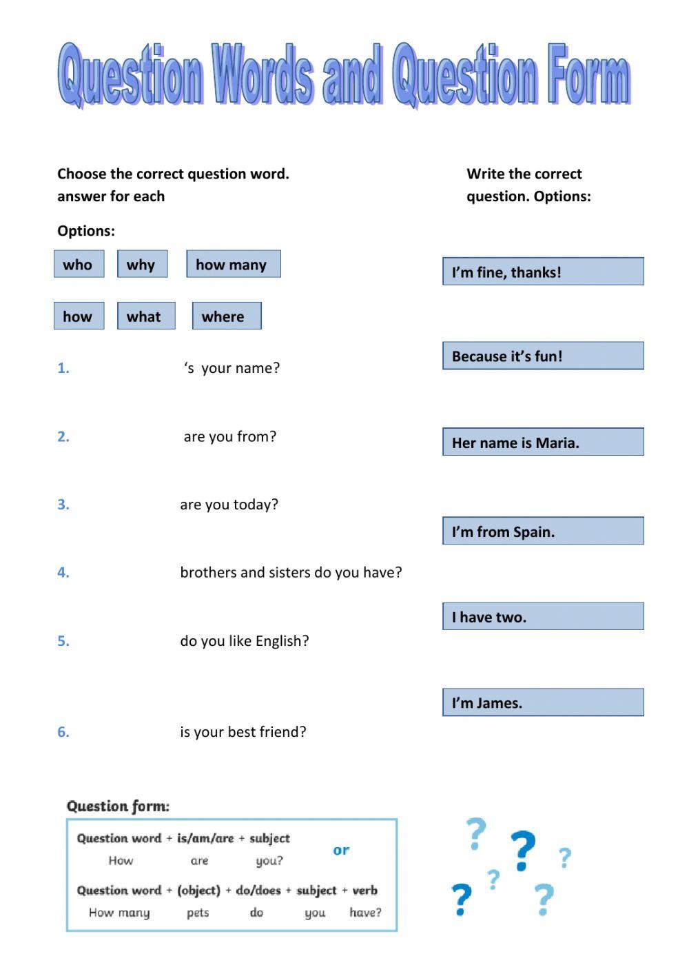 WH questions | Free Interactive Worksheets | 394810