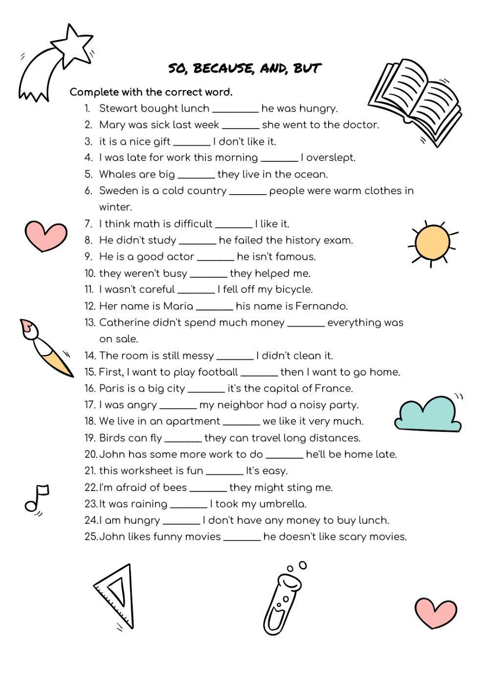 So, but, and, b… | Free Interactive Worksheets | 318402