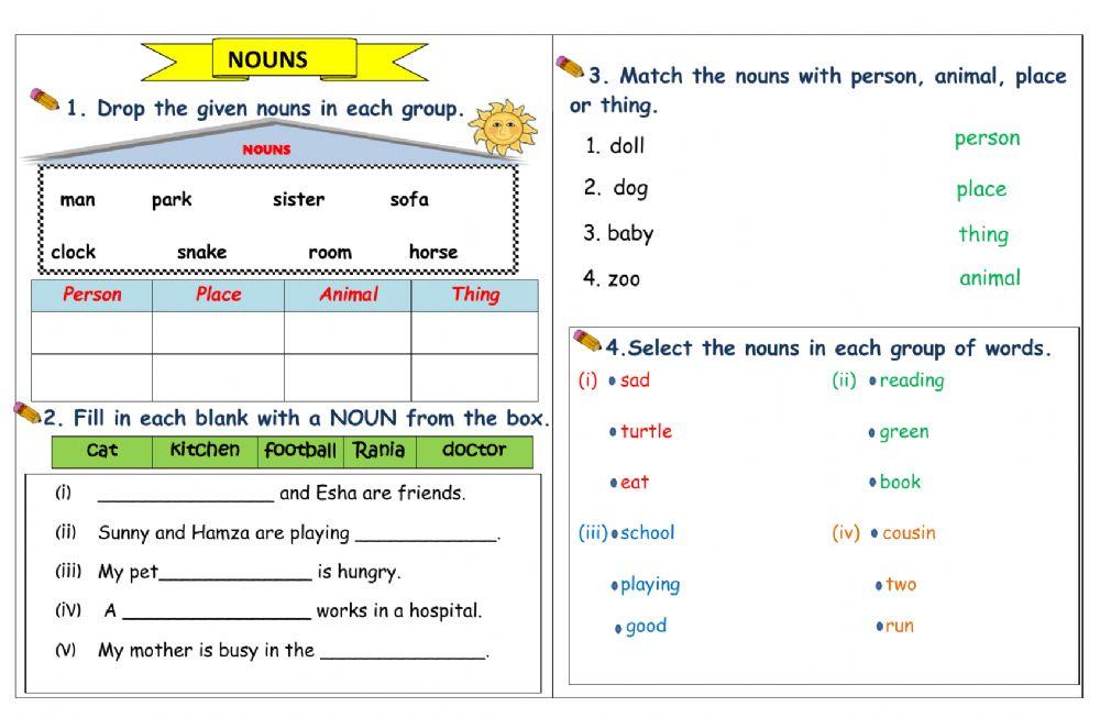 Nouns online exercise for | Live Worksheets