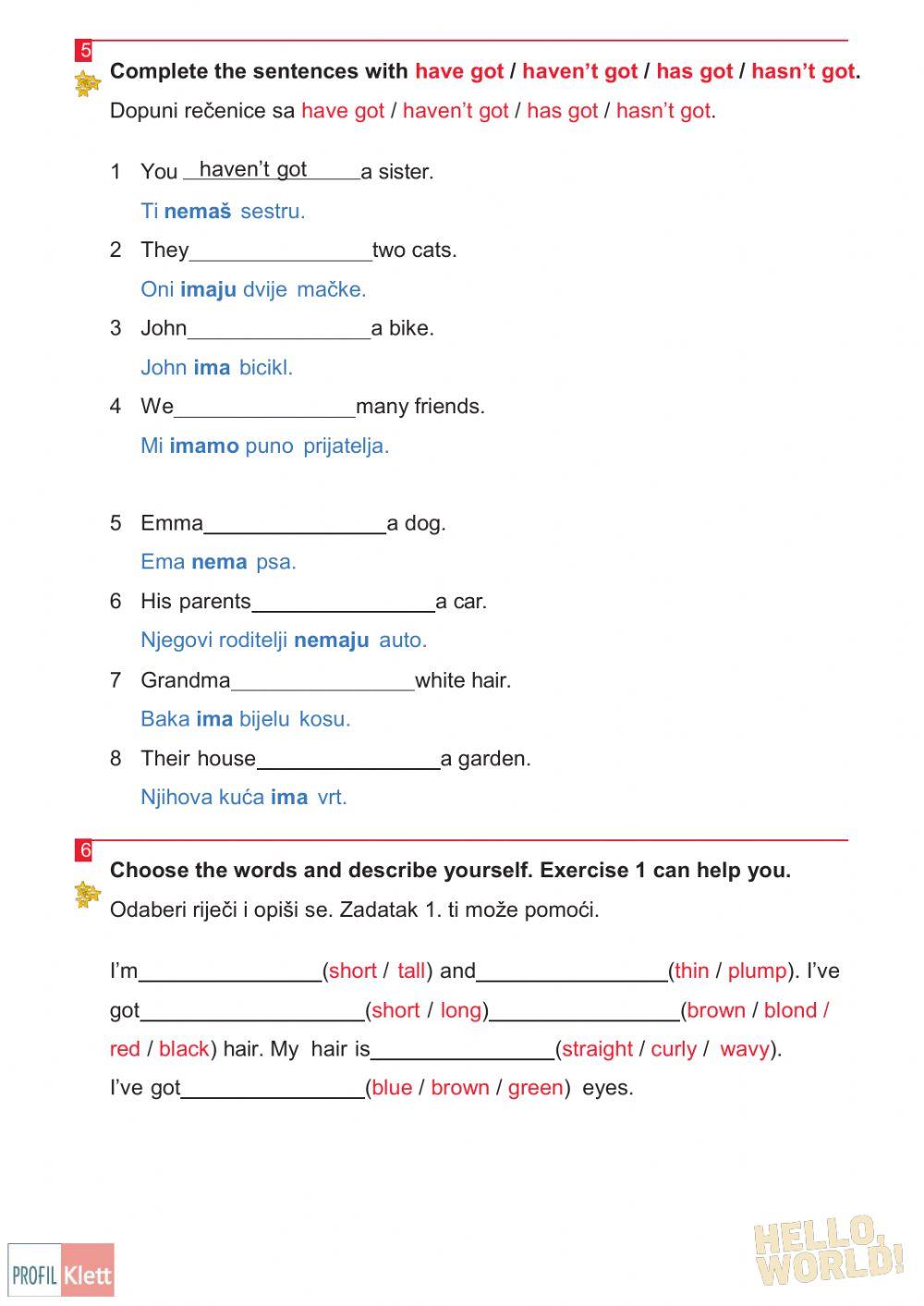 HW5-SEN-Unit1-1C-The way we look worksheet | Live Worksheets