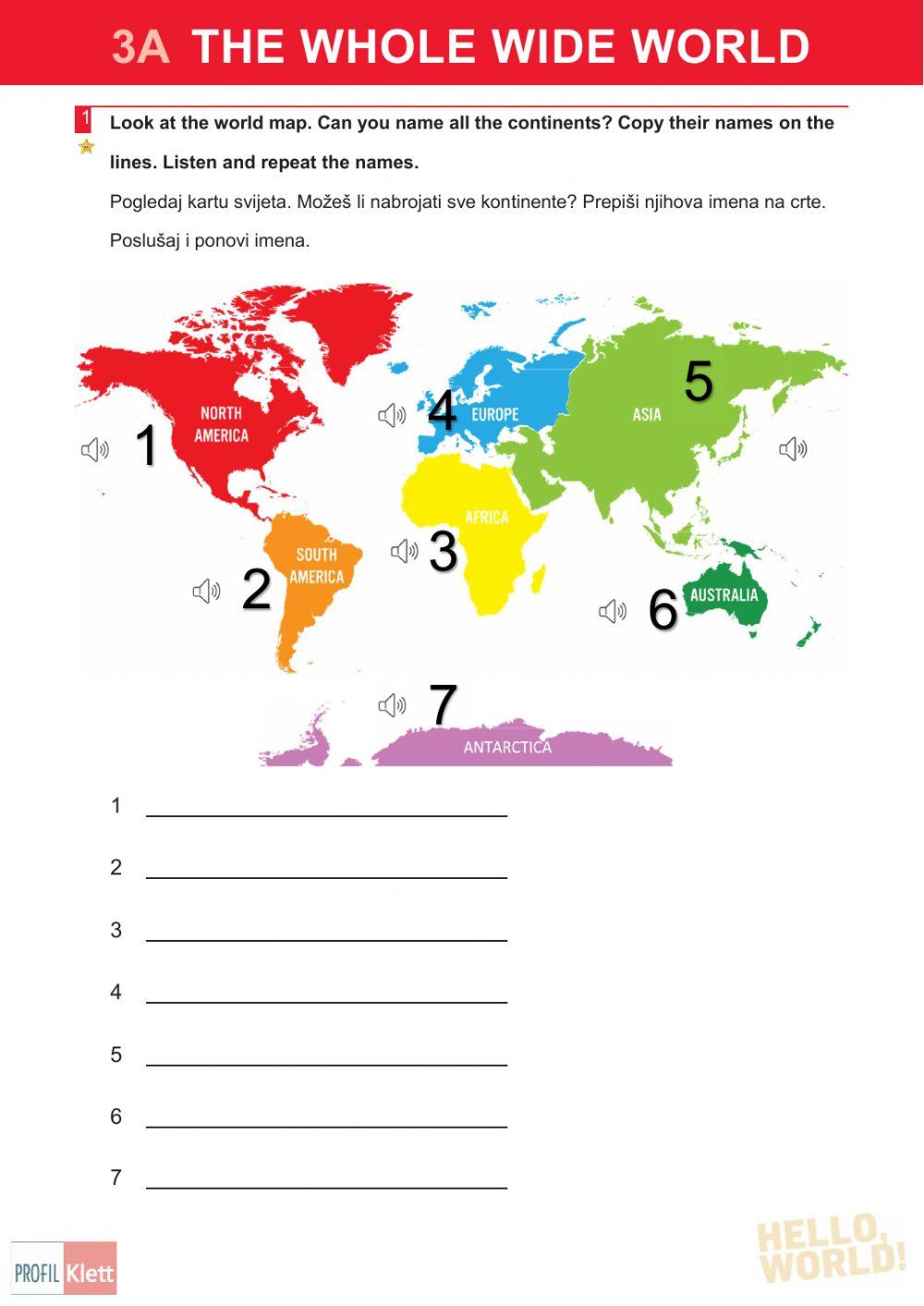HW5-SEN-Unit1-3A-The whole wide world1 worksheet | Live Worksheets