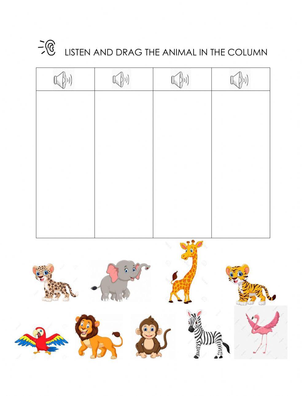 Matching Animals online activity | Live Worksheets