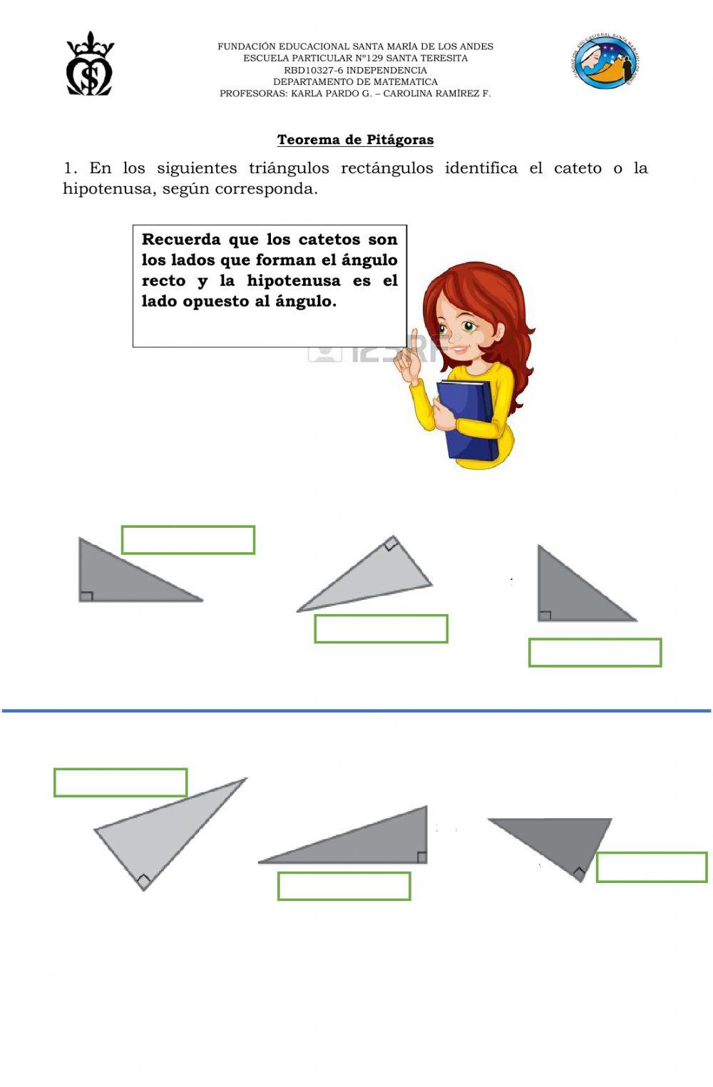 Teorema De Pitágoras Interactive Exercise Live Worksheets