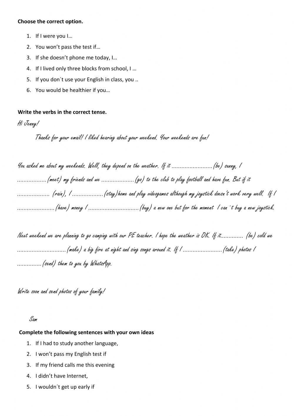 Conditionals 318742 | Susana Baldoni | LiveWorksheets