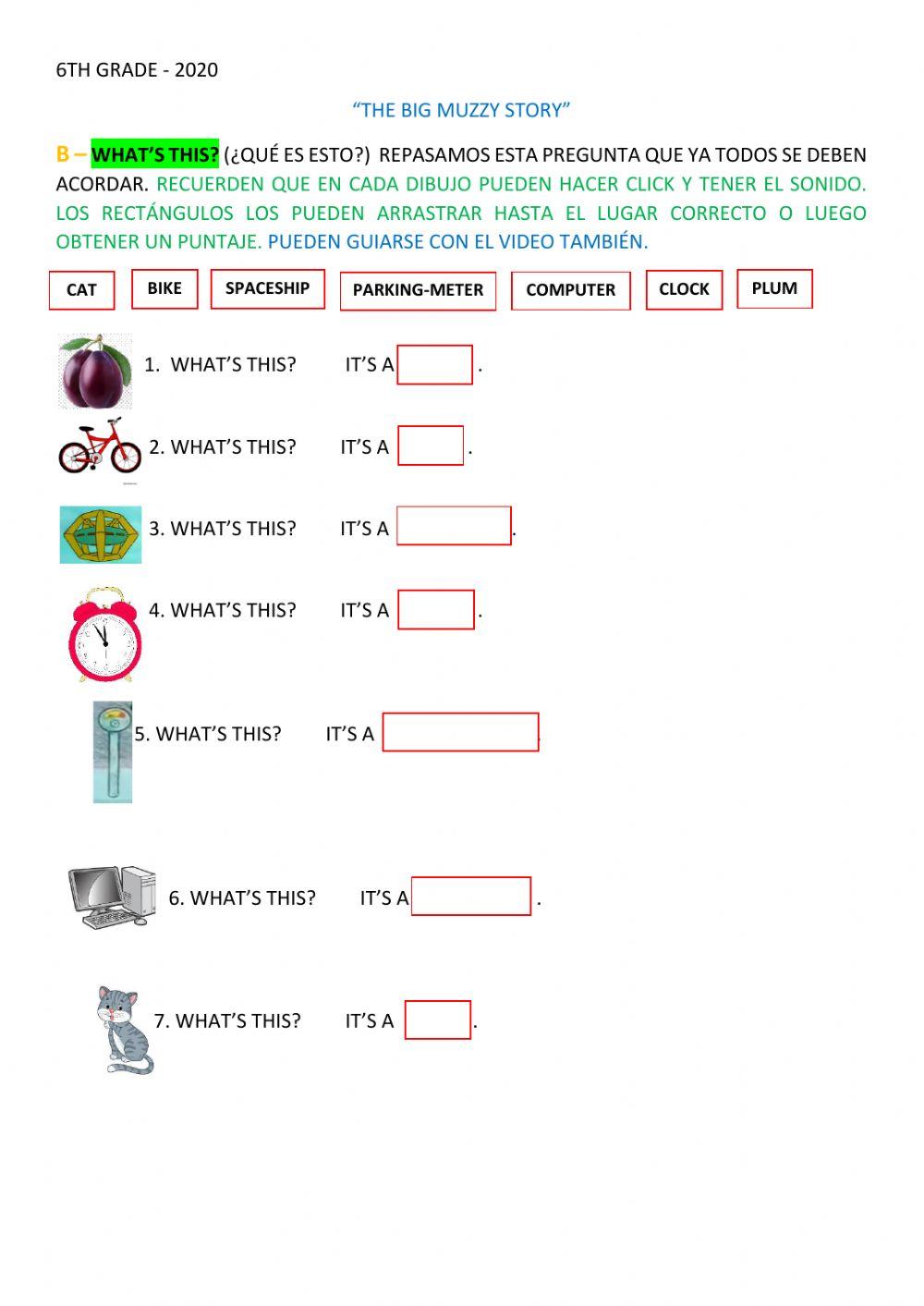 Muzzy | Free Interactive Worksheets | 318896