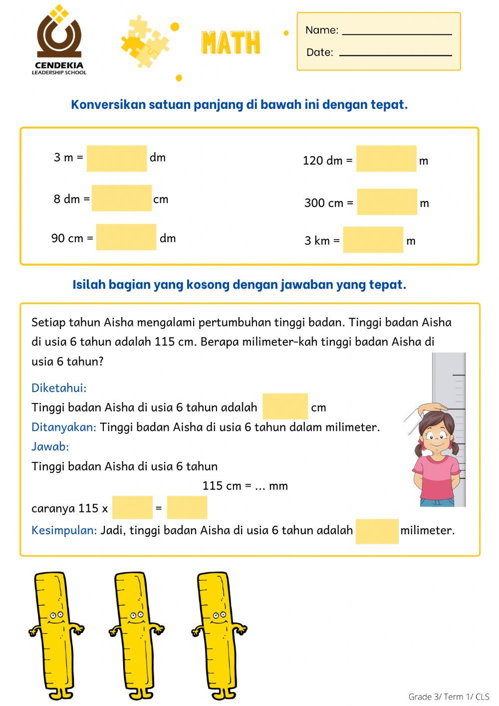 WEEK 4 : Konversi Satuan Panjang online exercise for | Live Worksheets