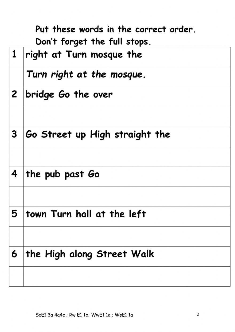 Directions in town-travel-transport online exercise for | Live Worksheets