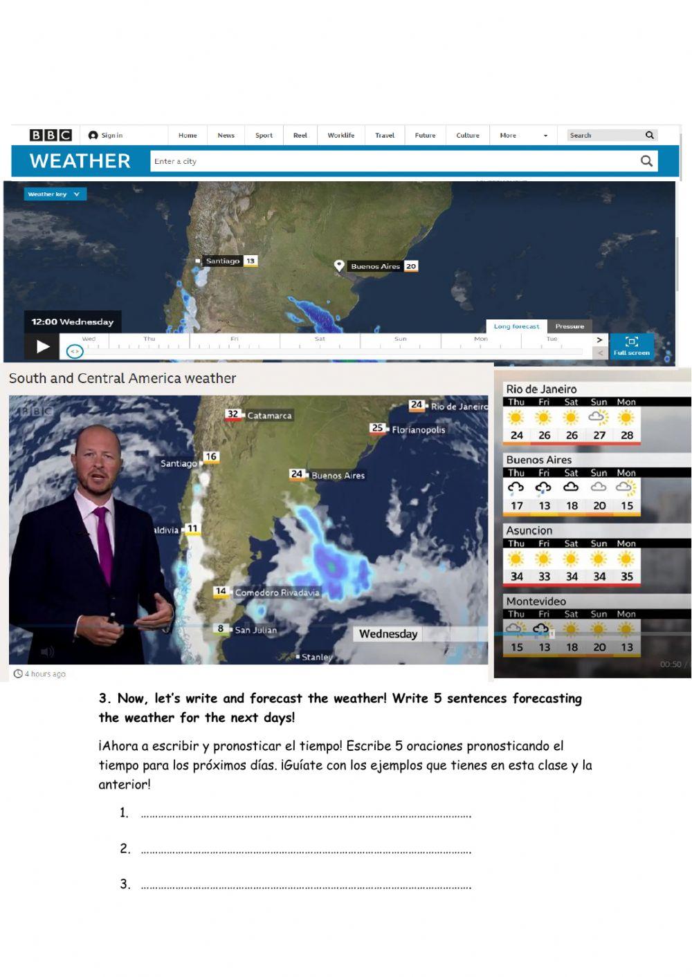 THE WEATHER FORECAST 6TO GRADE online exercise for | Live Worksheets