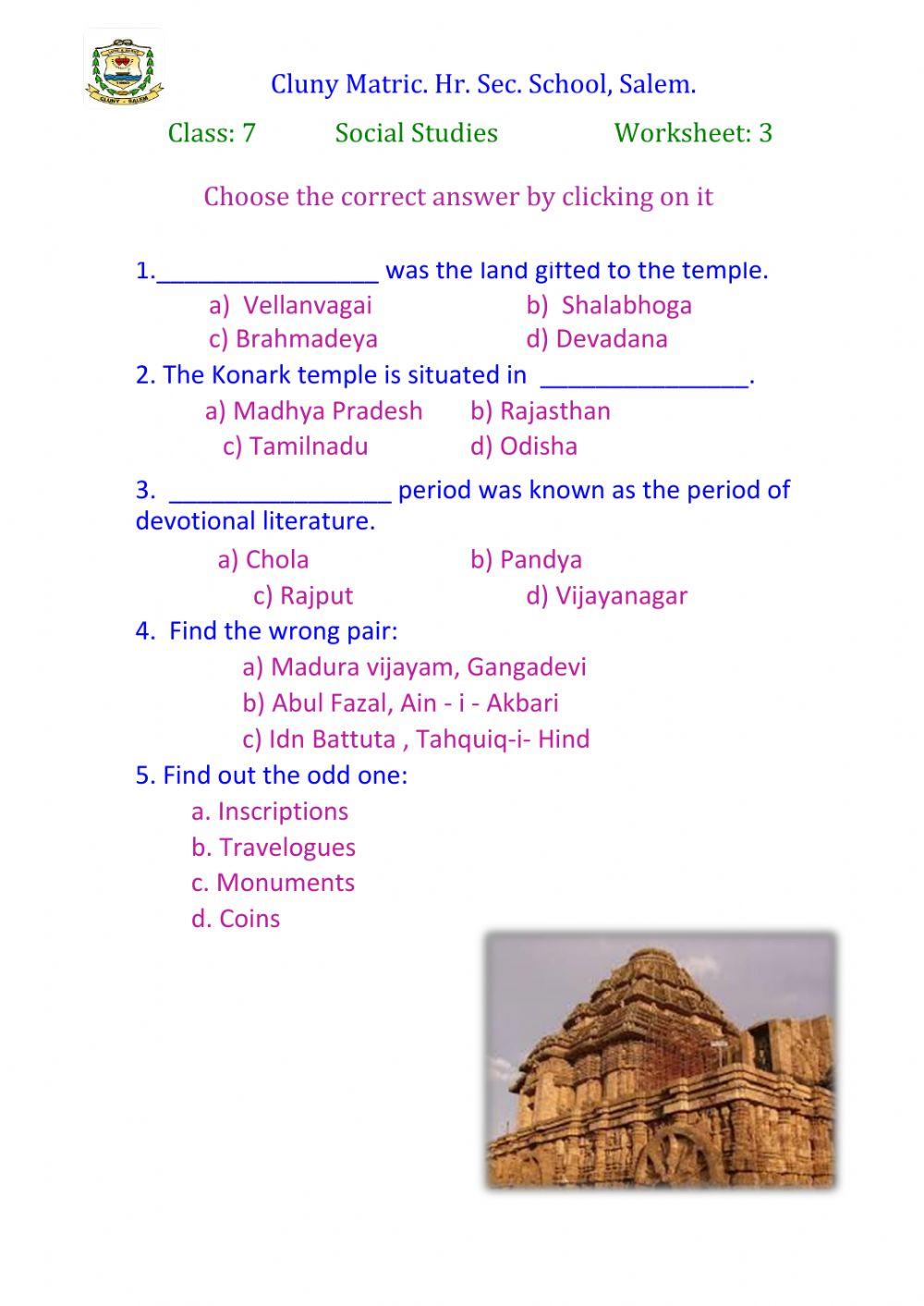 Class 7 Social 3 worksheet | Live Worksheets