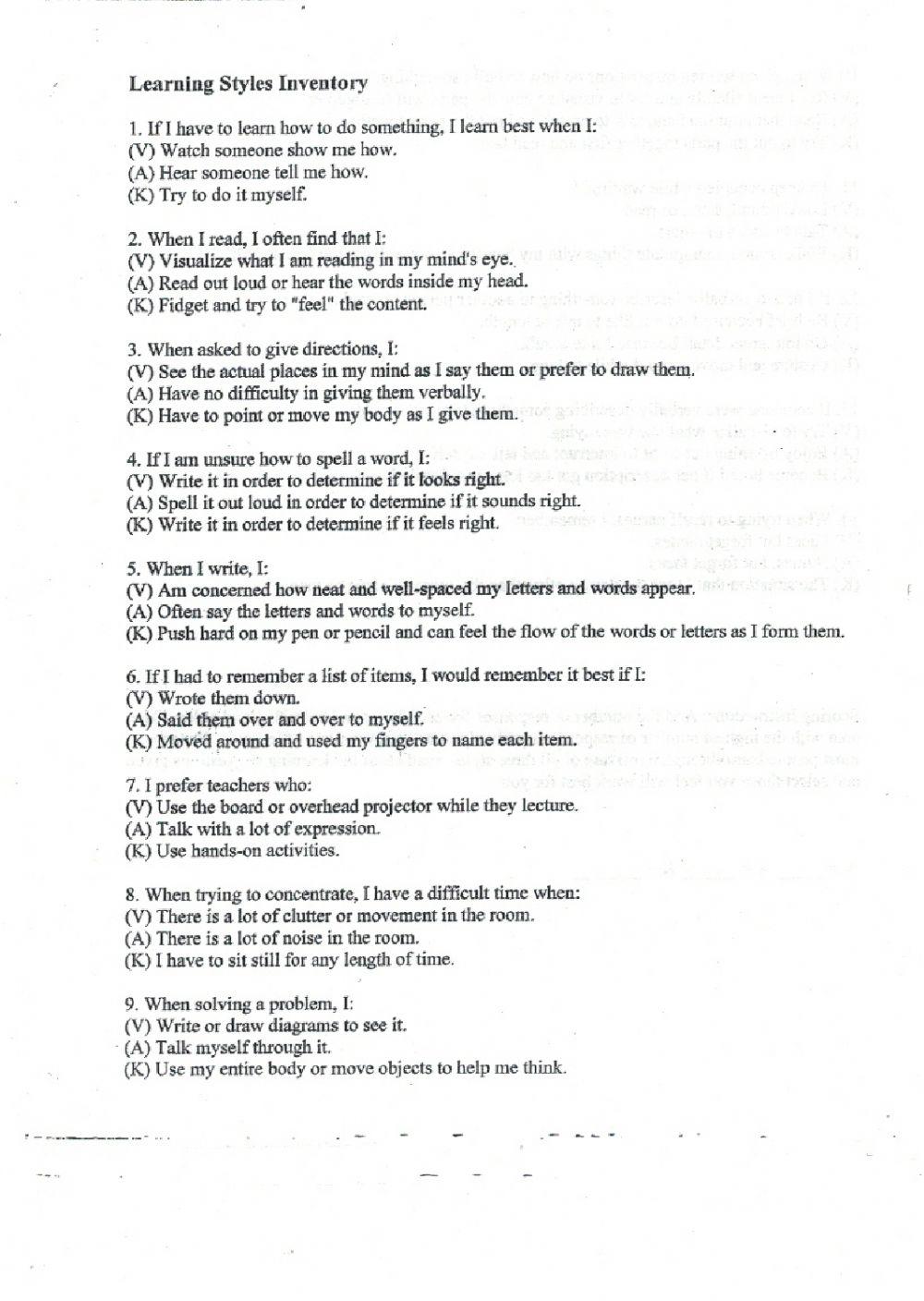 Learning Intelligence Survey worksheet | Live Worksheets Learning Intelligence Survey worksheet | Live Worksheets