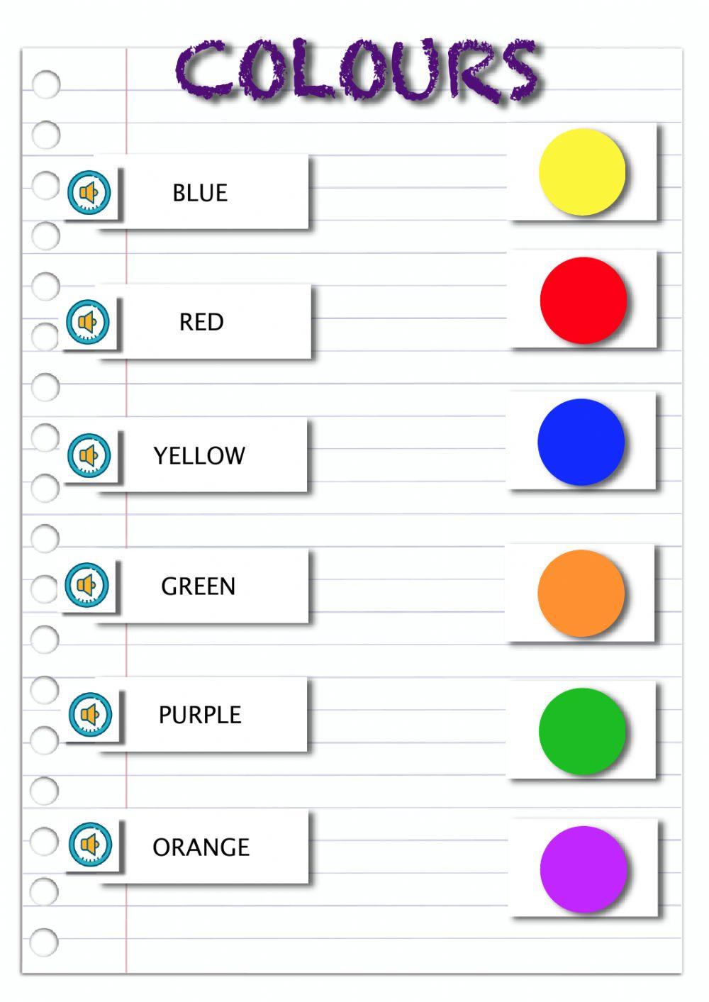 Colours | Free Interactive Worksheets | 320385