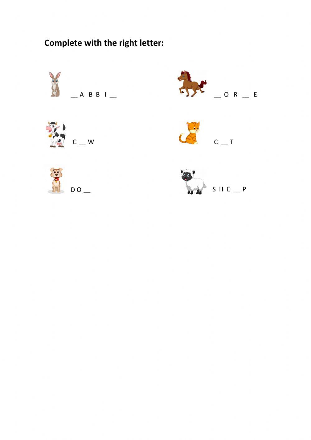 COMPLETE-LETTER-STARTER online exercise for | Live Worksheets