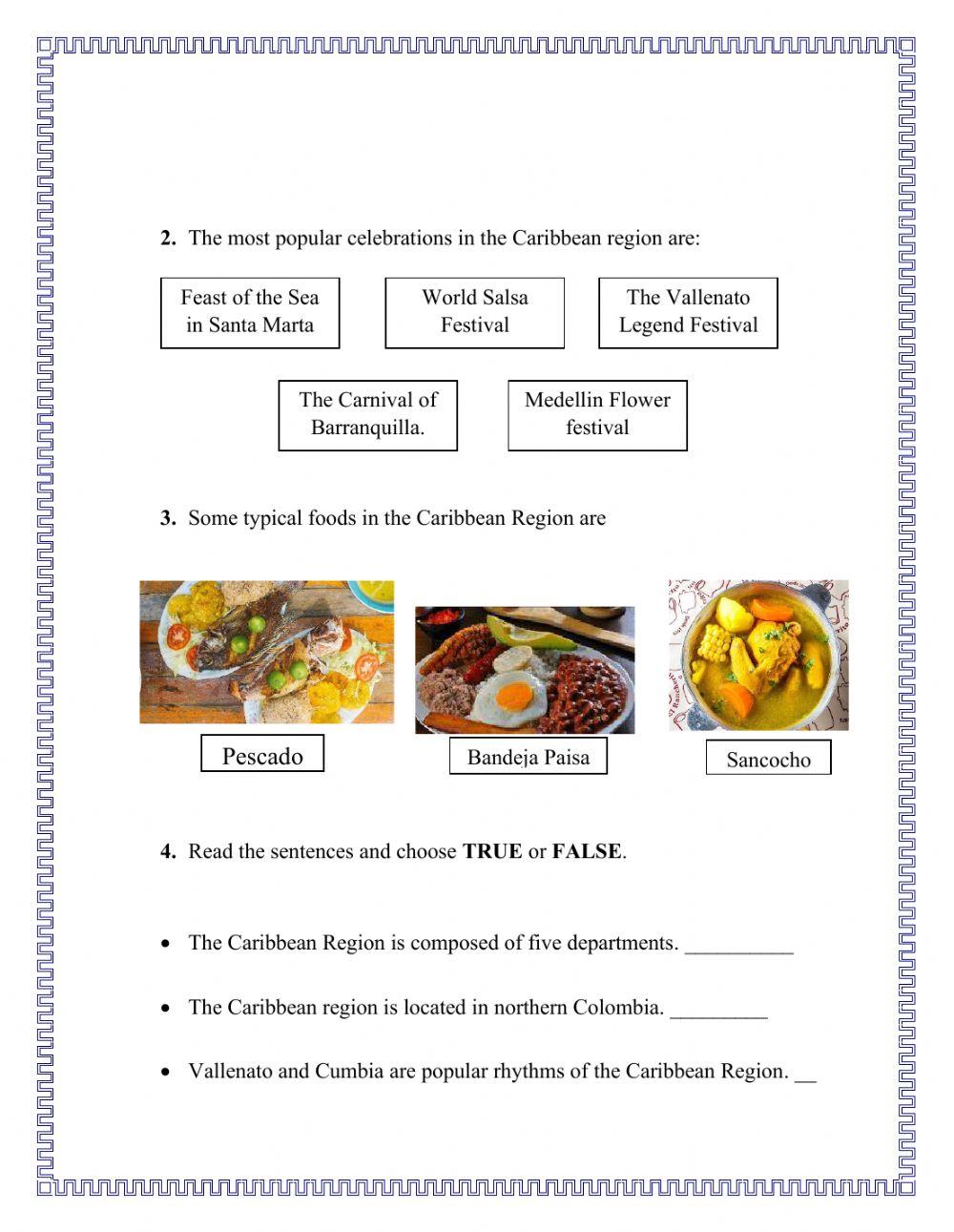 Caribbean Region | Free Interactive Worksheets | 320697