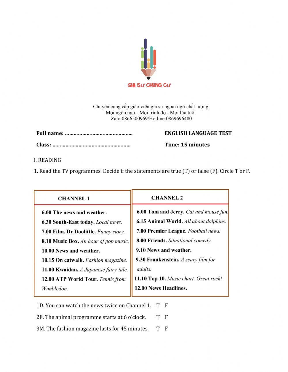 320737 | Lớp 6 - Unit 7 TELEVISION-READING | Nguyễn Xuân
