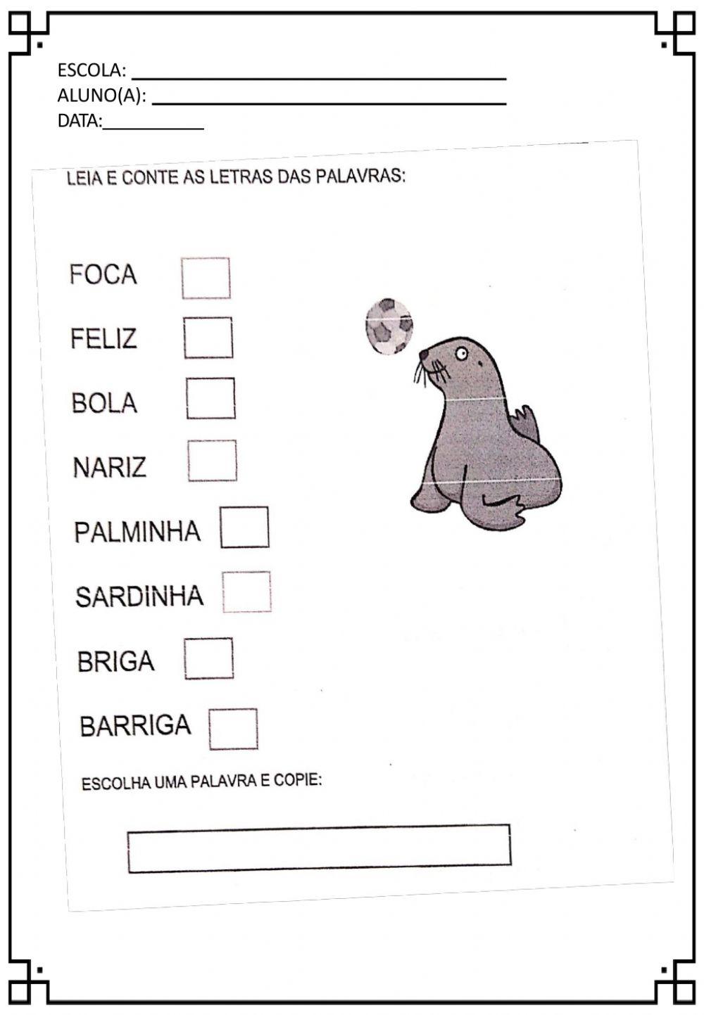 Letra F Alfabetização worksheet | Live Worksheets