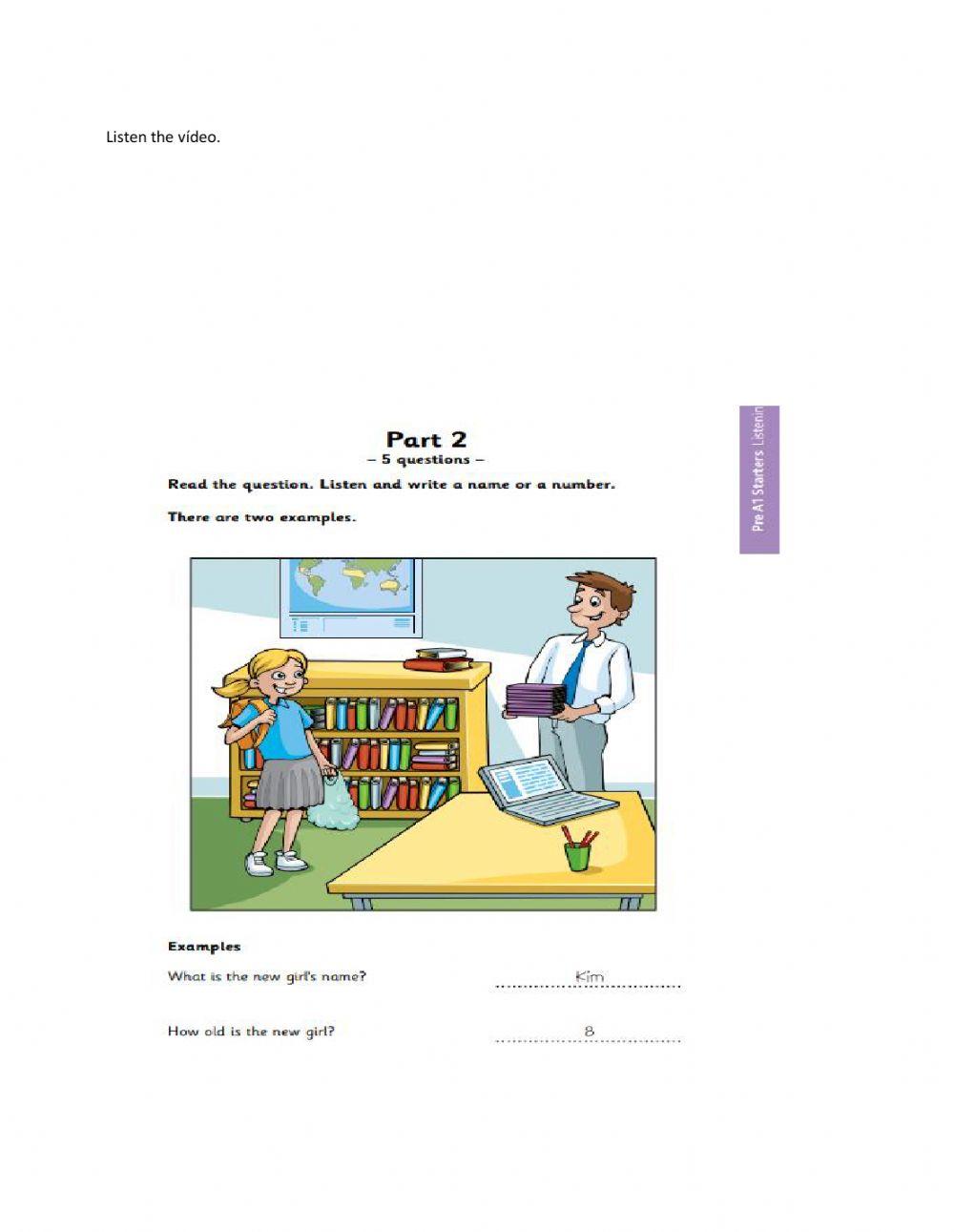 Questionnaire first grade part 1 worksheet | Live Worksheets