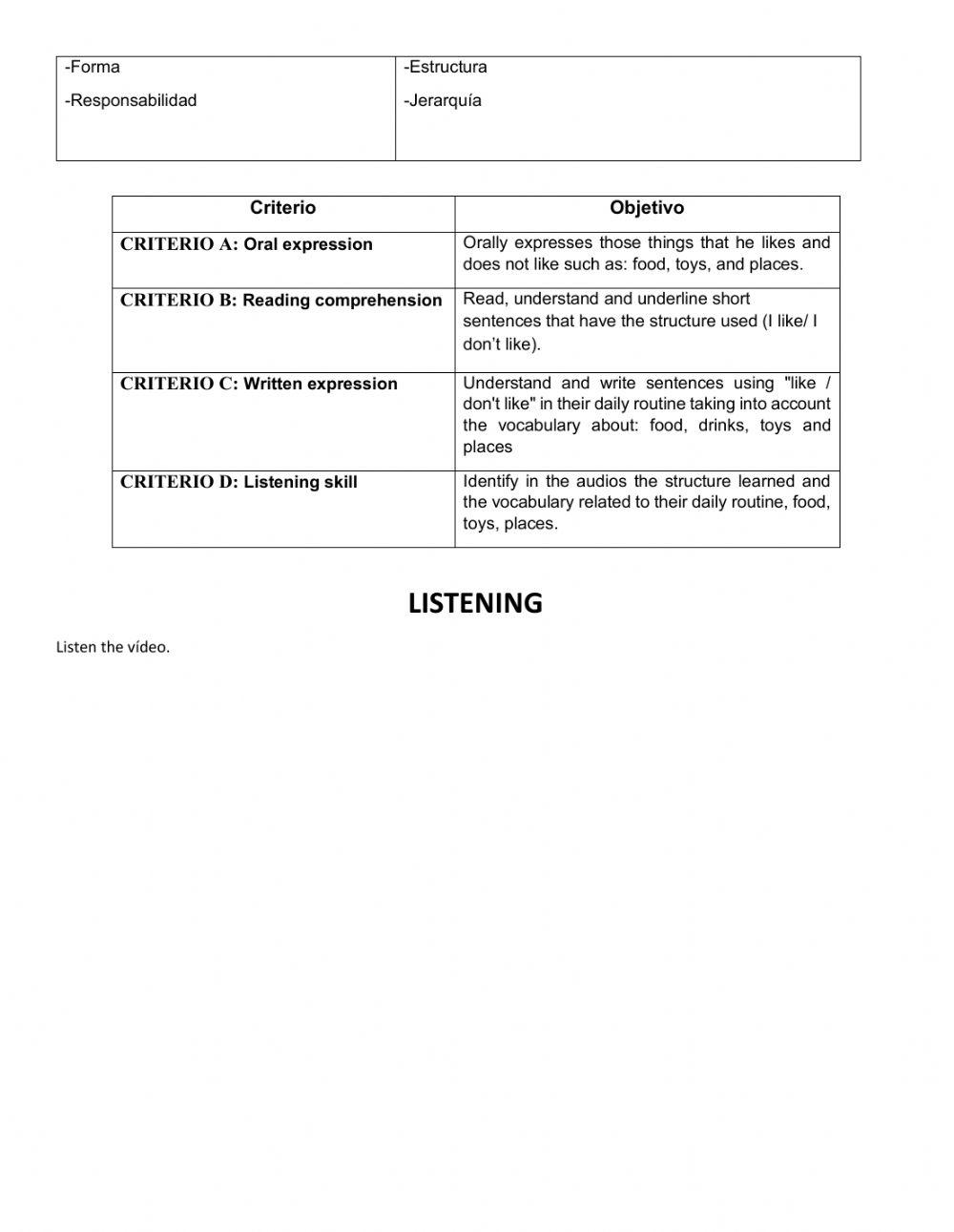 Questionnaire first grade part 1 activity | Live Worksheets