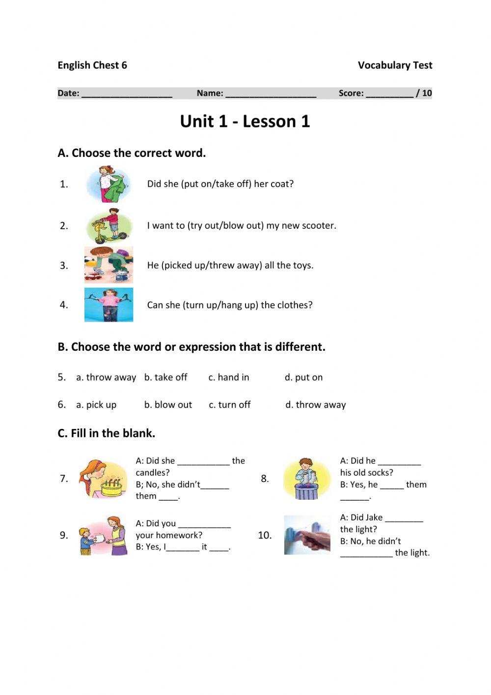 English Chest 6 Unit 1-2 321406 | NamRBLX | Live