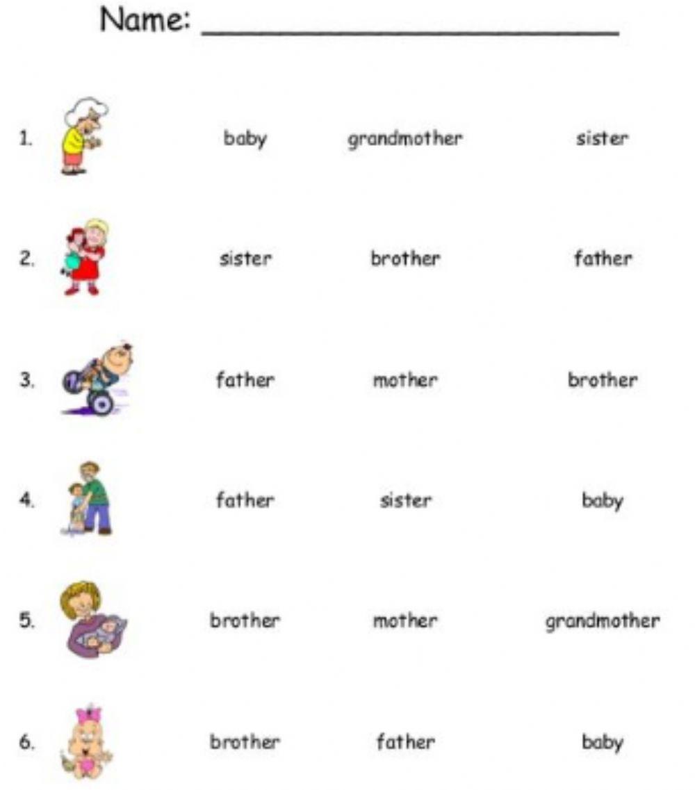 Family online exercise for grade 1 | Live Worksheets