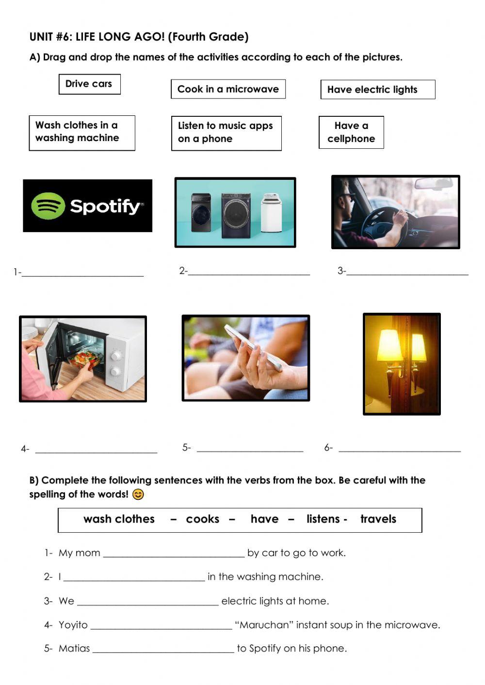 Life Long Ago | Free Interactive Worksheets | 321662