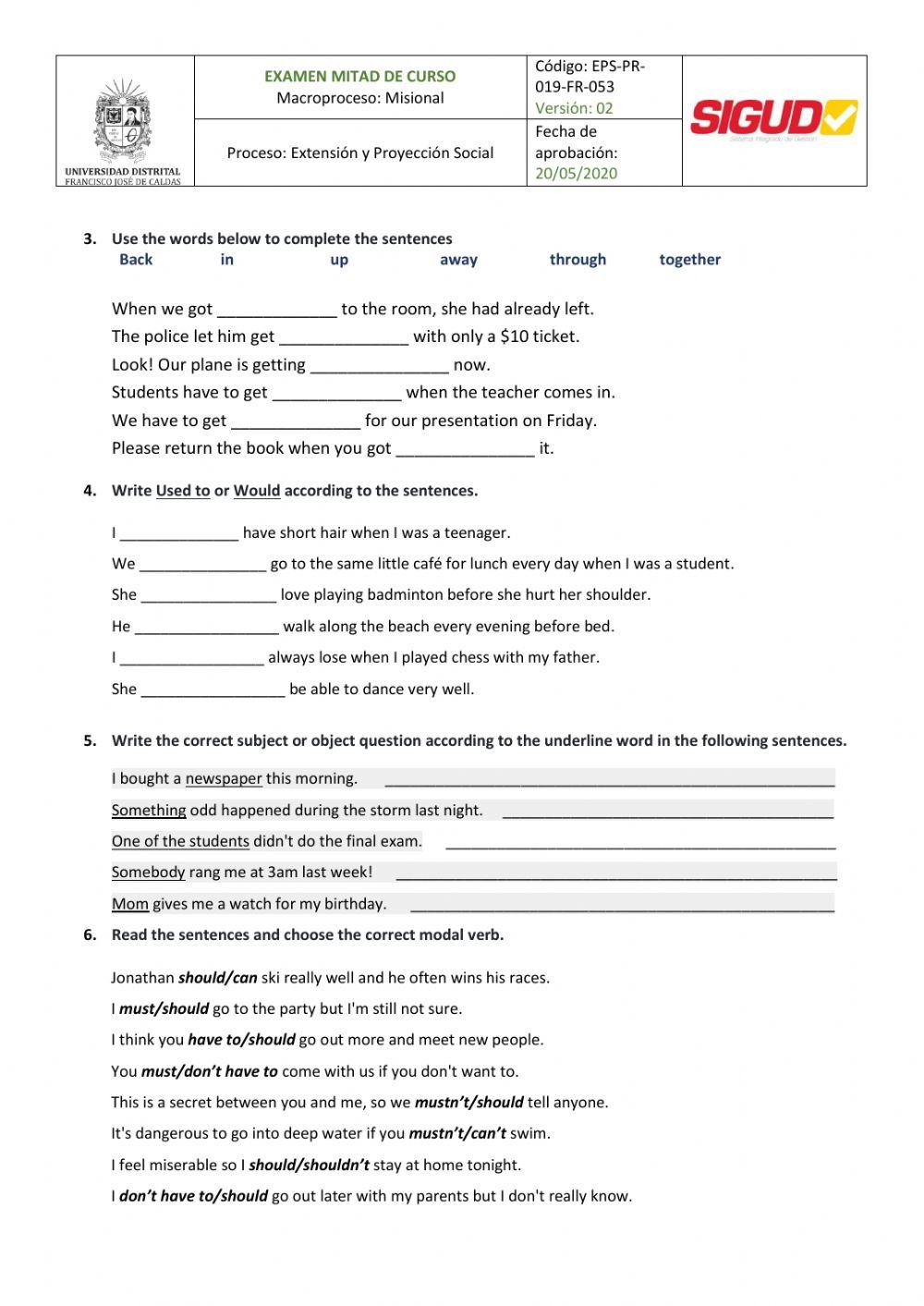 Mid Term Exam | Free Interactive Worksheets | 5978863